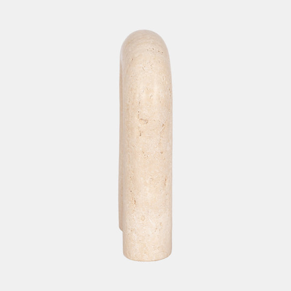 Rounded Travertine Arch Object Tan - Mixo Concept Store