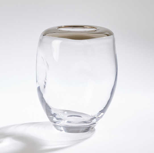 Organic Formed Vase Platinum Rim Medium - Mixo Concept Store