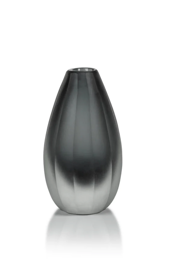 Milano Cut Frosted Vase SMOKE 2.75 X7.75 - Mixo Concept Store